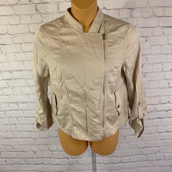 LOFT | Jackets & Coats | Nwt Loft Womens Tan Assymetrical Zip Moto ...